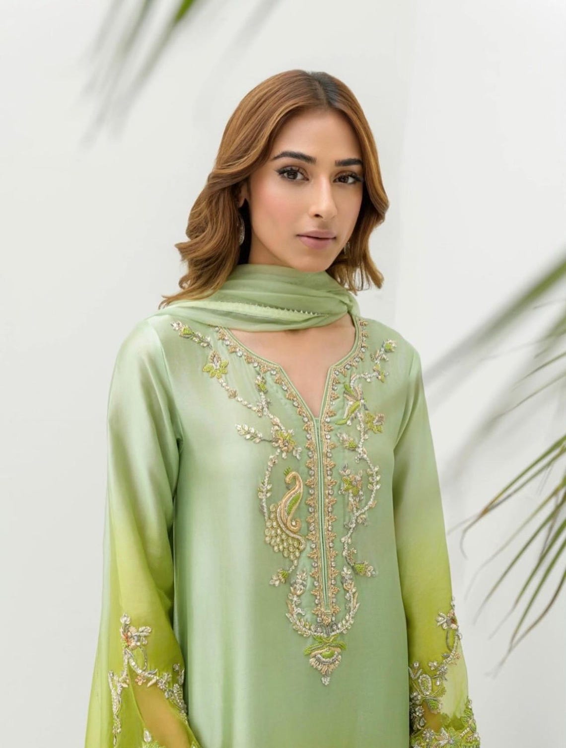 Pakistani Sheesha Silk Suit | Hand Embroidered Adda Work Dress ...