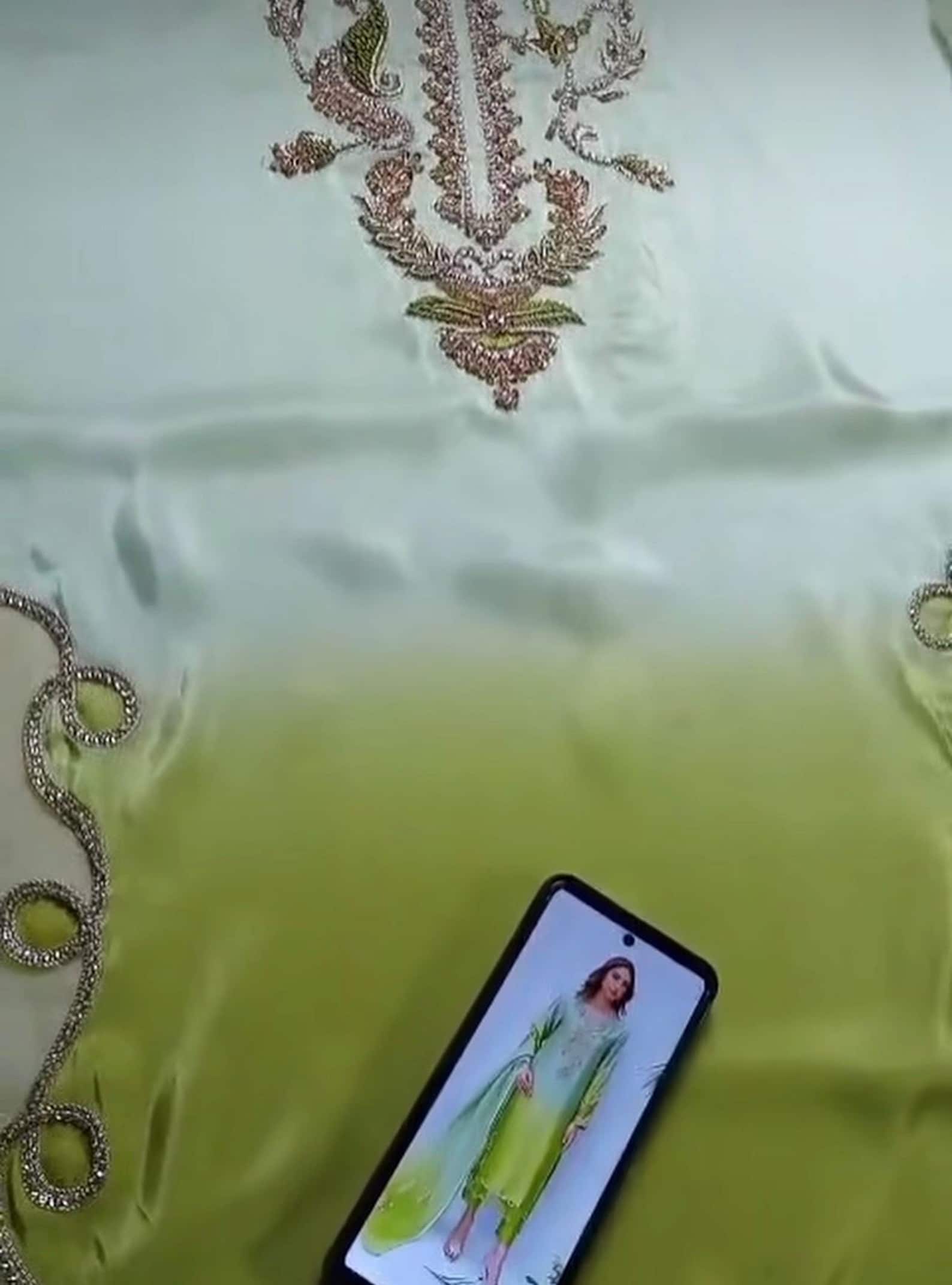 Pakistani Sheesha Silk Suit | Hand Embroidered Adda Work Dress ...