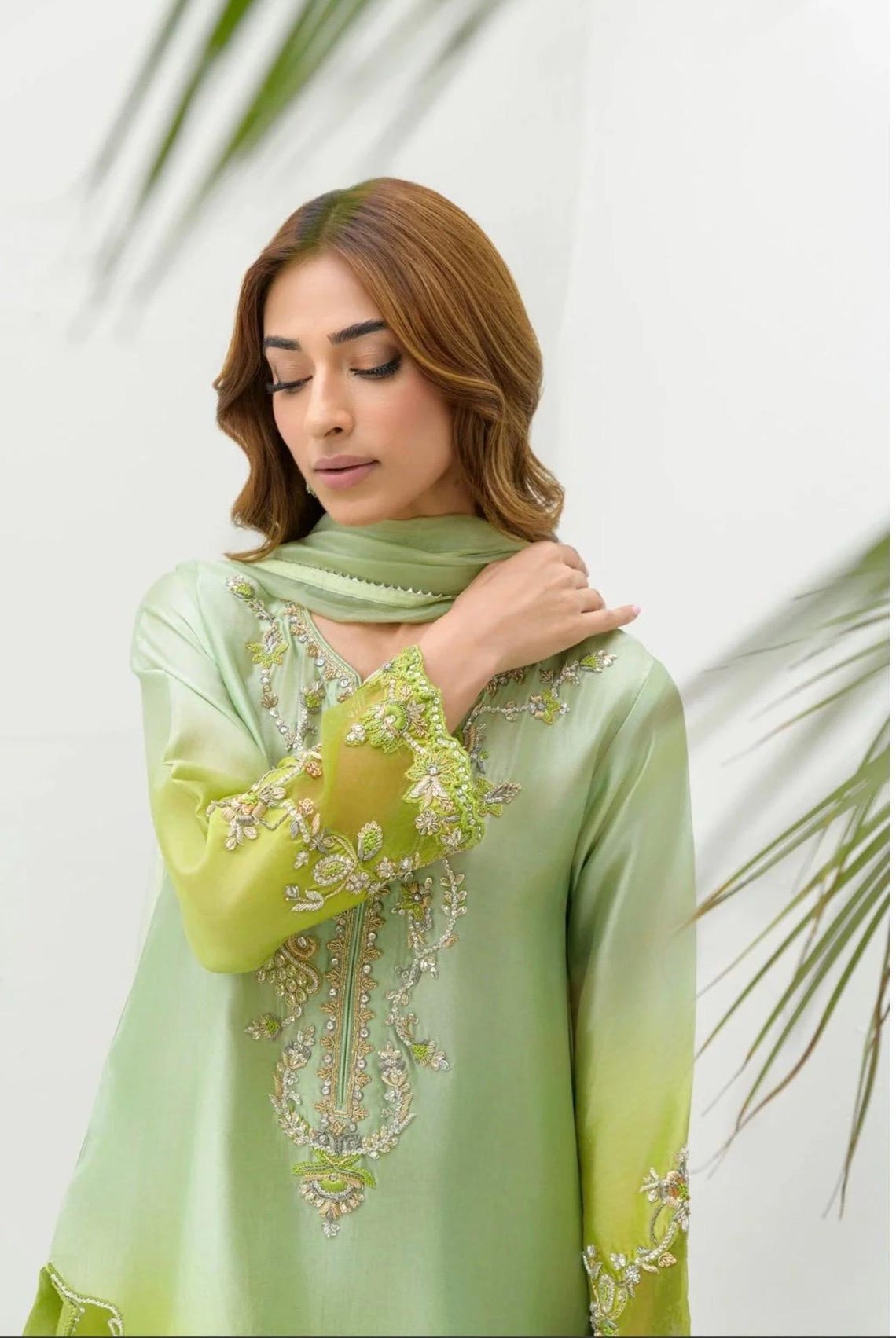 Pakistani Sheesha Silk Suit | Hand Embroidered Adda Work Dress ...