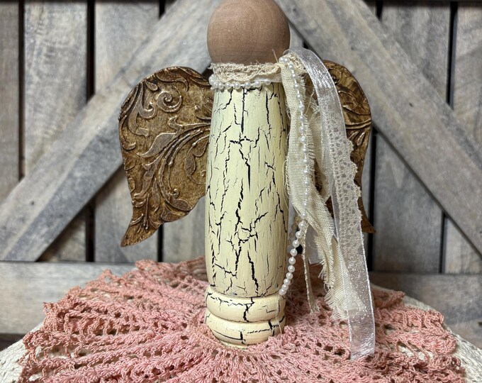 Distressed Shabby Chic Rustic Spindle Angel - Etsy