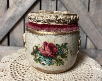 Mason Jar, Shabby Chic Glass Jar, Glass Jar, Shabby Chic Decor, Shabby ...