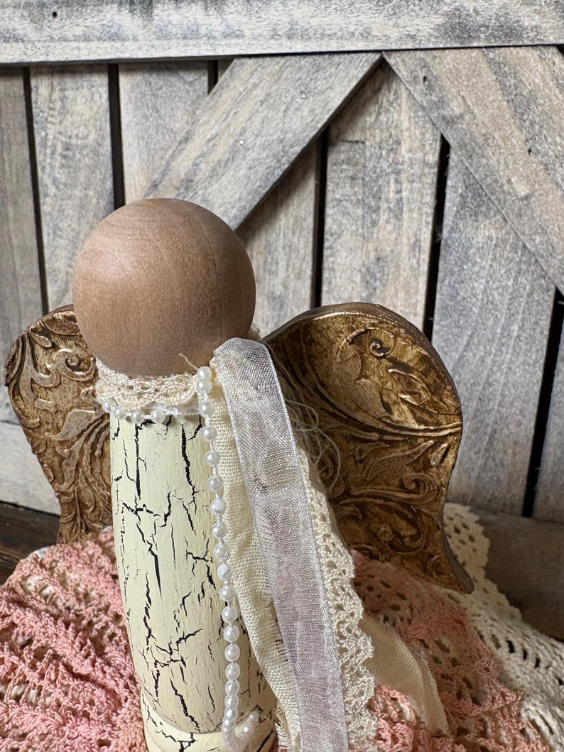 Distressed Shabby Chic Rustic Spindle Angel - Etsy