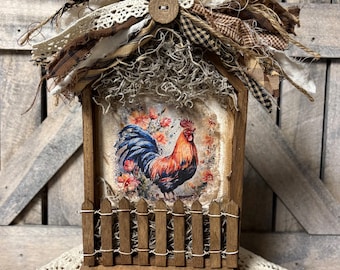 Primitive Rustic Country Rooster Shelf Sitter - Etsy