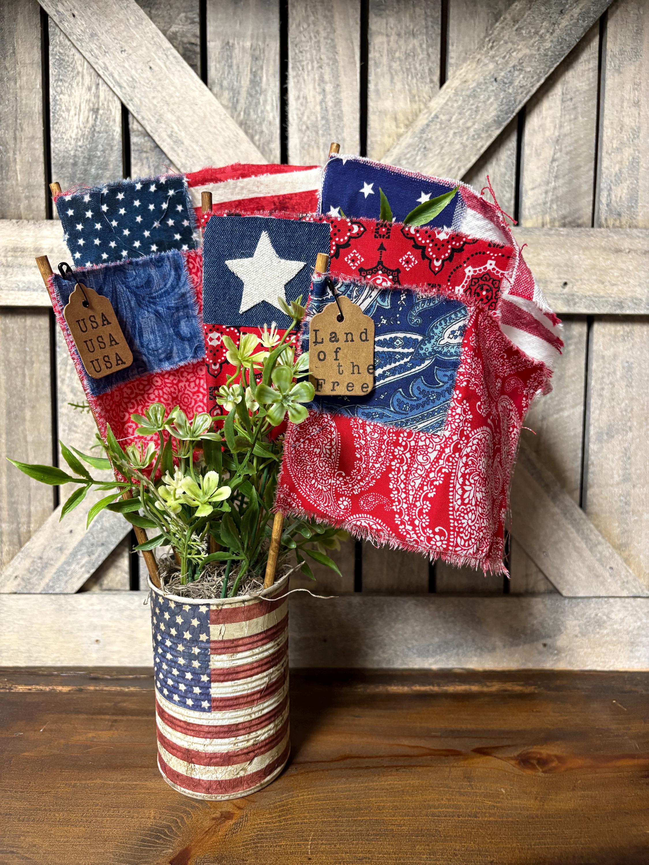 Rustic / Country / Primitive / American Flag Set of 5 - Etsy