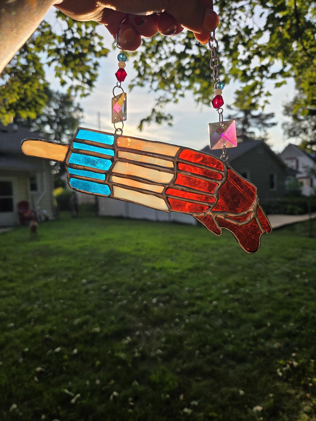 Bomb Pop Popsicle Stained Glass Suncatcher Panel - Etsy