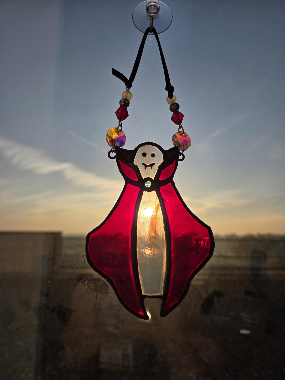 Spooky Ghost Vampire Stained Glass Suncatcher - Etsy