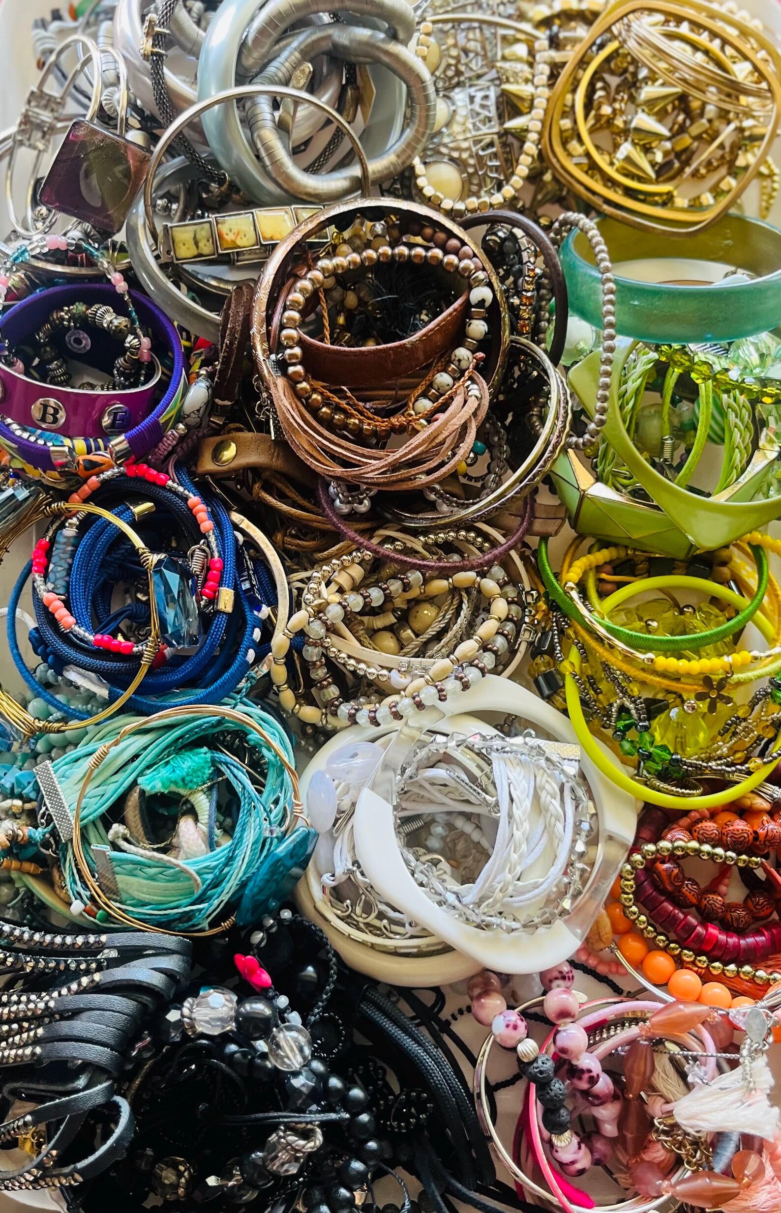 Vintage to Y2K Costume & Junk Jewelry 5 Lbs, All Bracelets for Wear or ...