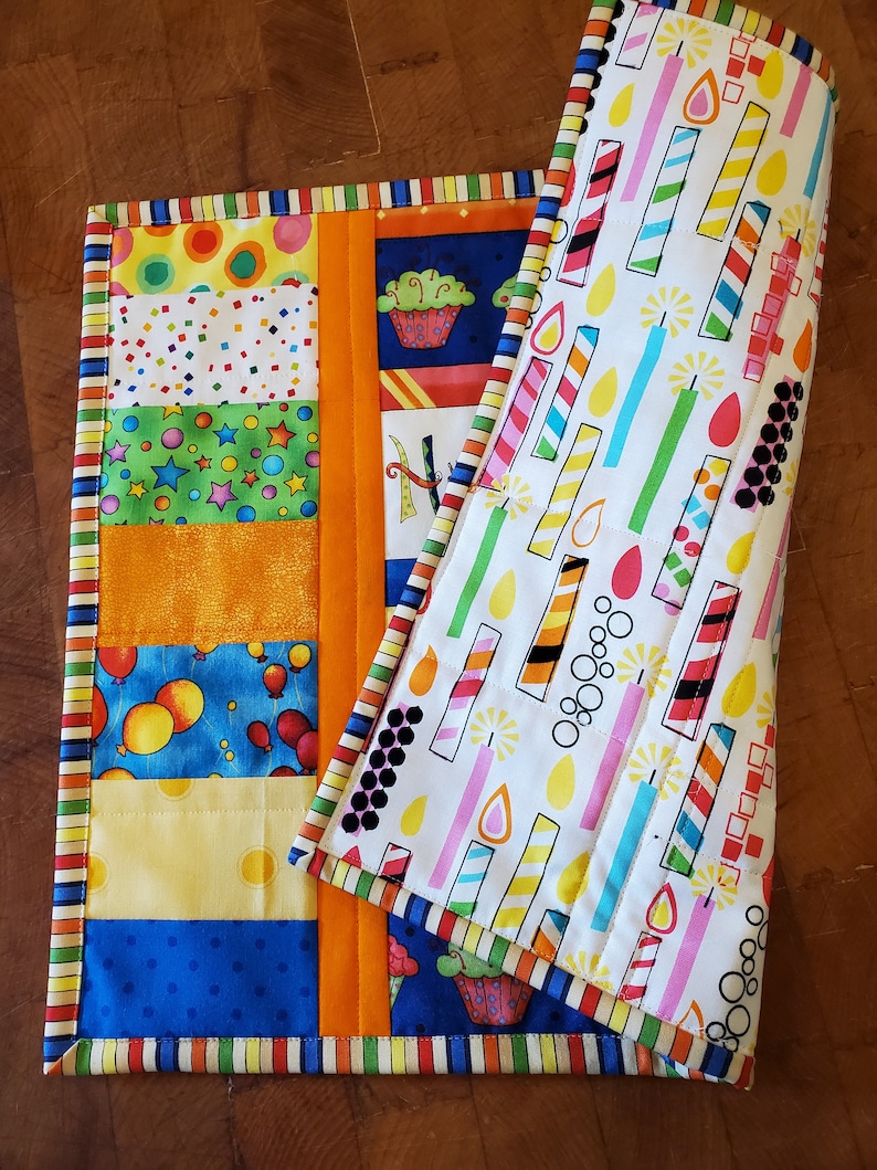 Birthday Quilted Placemat, Celebrate Another Year, Handmade, 14 X 18 ...