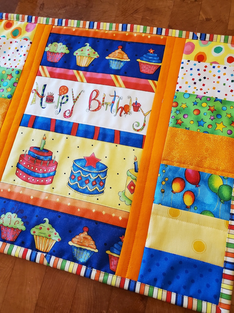 Birthday Quilted Placemat, Celebrate Another Year, Handmade, 14 X 18 ...