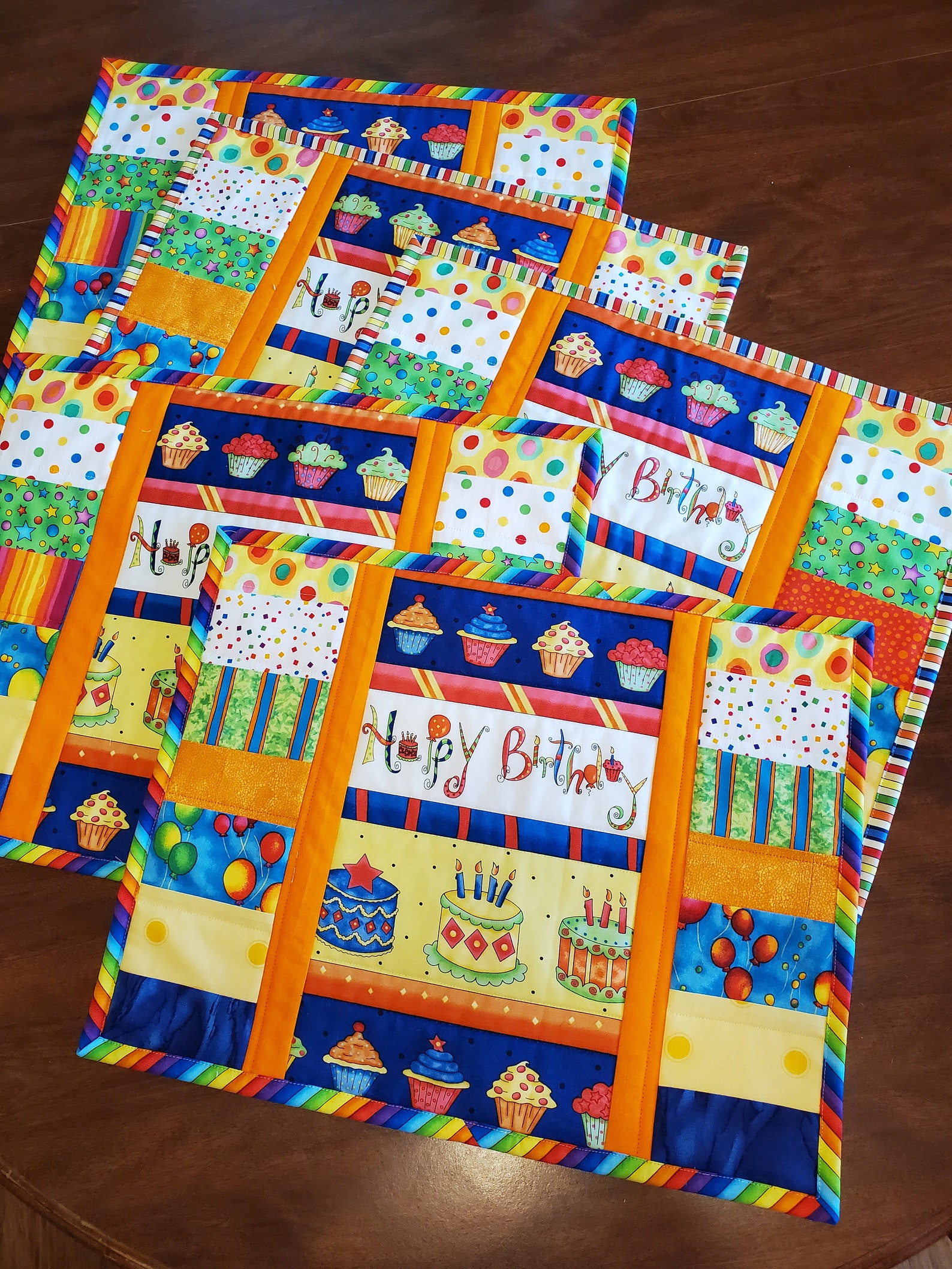 Birthday Quilted Placemat, Celebrate Another Year, Handmade, 14 X 18 ...
