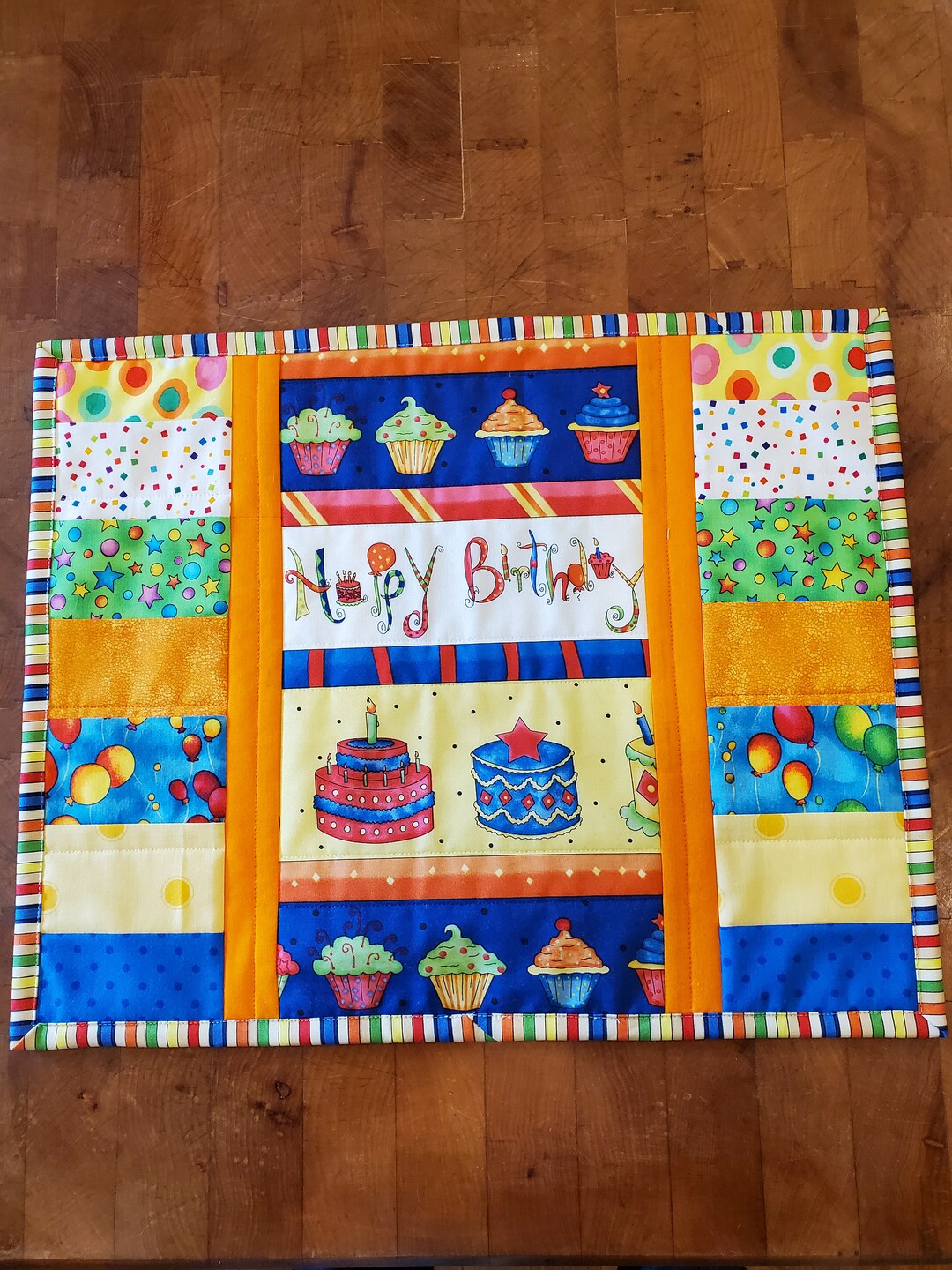 Birthday Quilted Placemat, Celebrate Another Year, Handmade, 14 X 18 ...