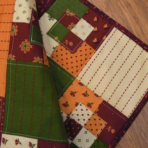 Quilted Table Runner, Primitive Colors, Handmade, Table Scarf, - Etsy