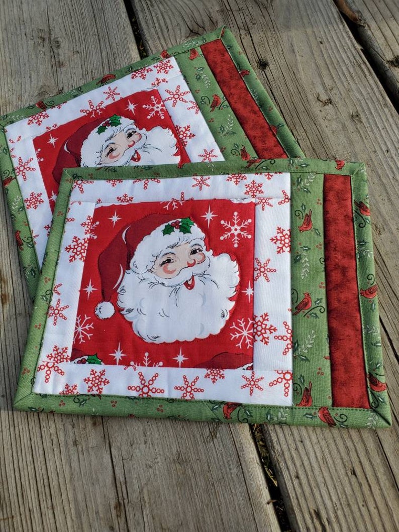 MUG RUG Santa Face Snack Mat Set of 2 Snack Mat - Etsy