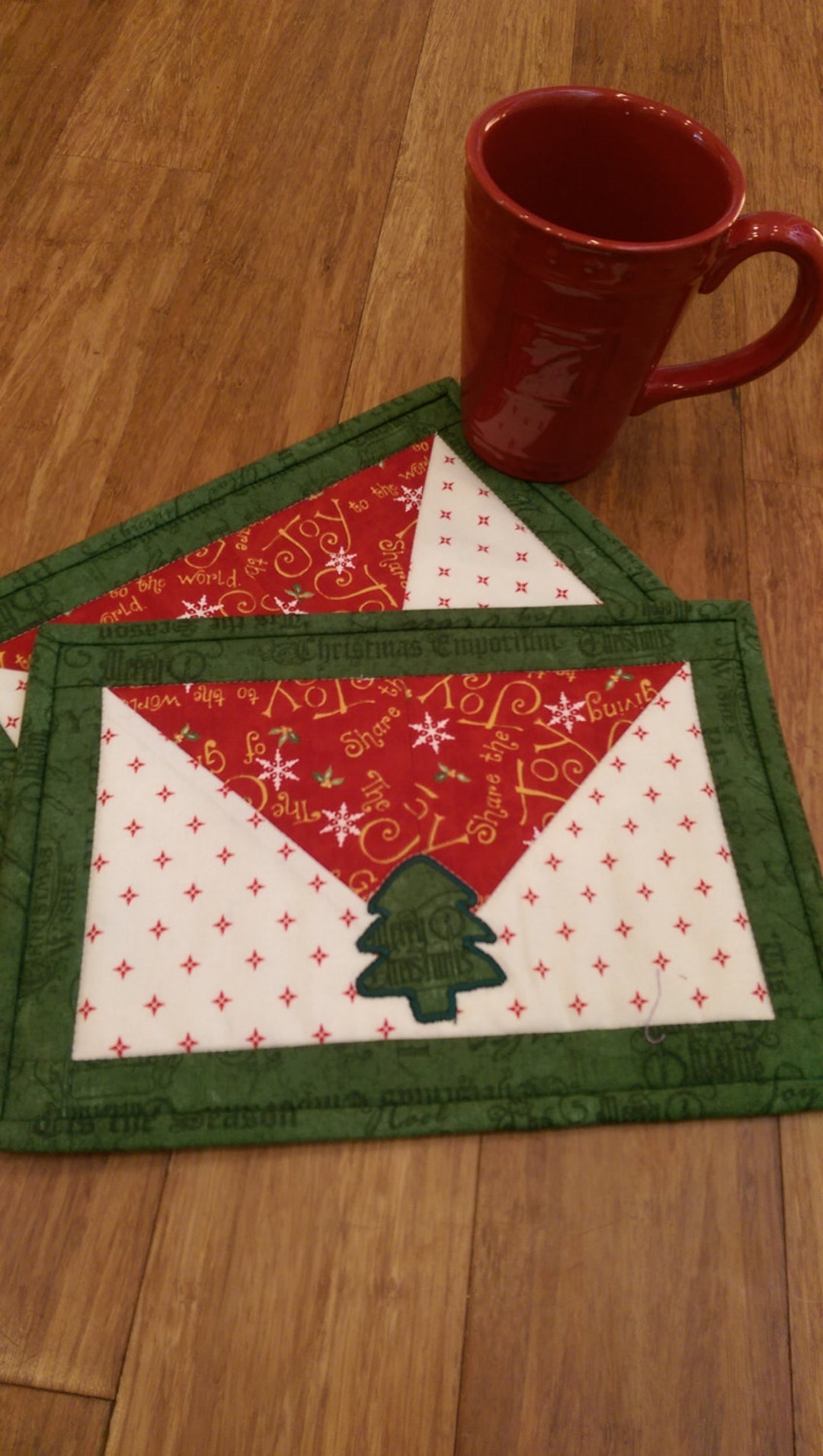 MUG RUG, Christmas Card, Snack Mat Set of 2 - Etsy