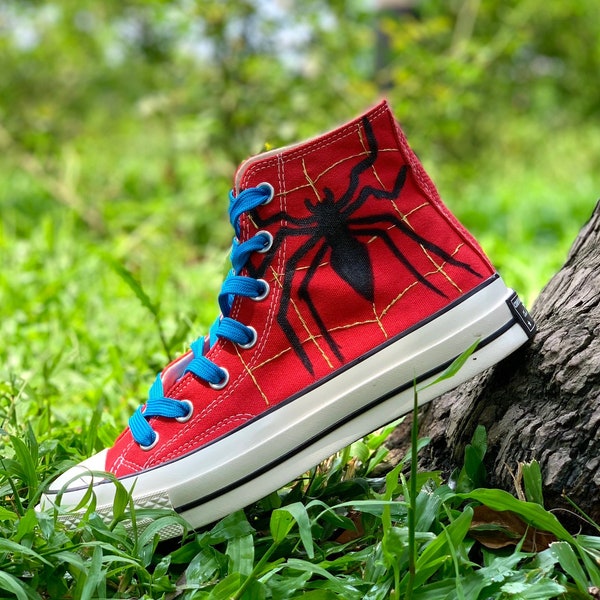 Spiderman Converse - Etsy