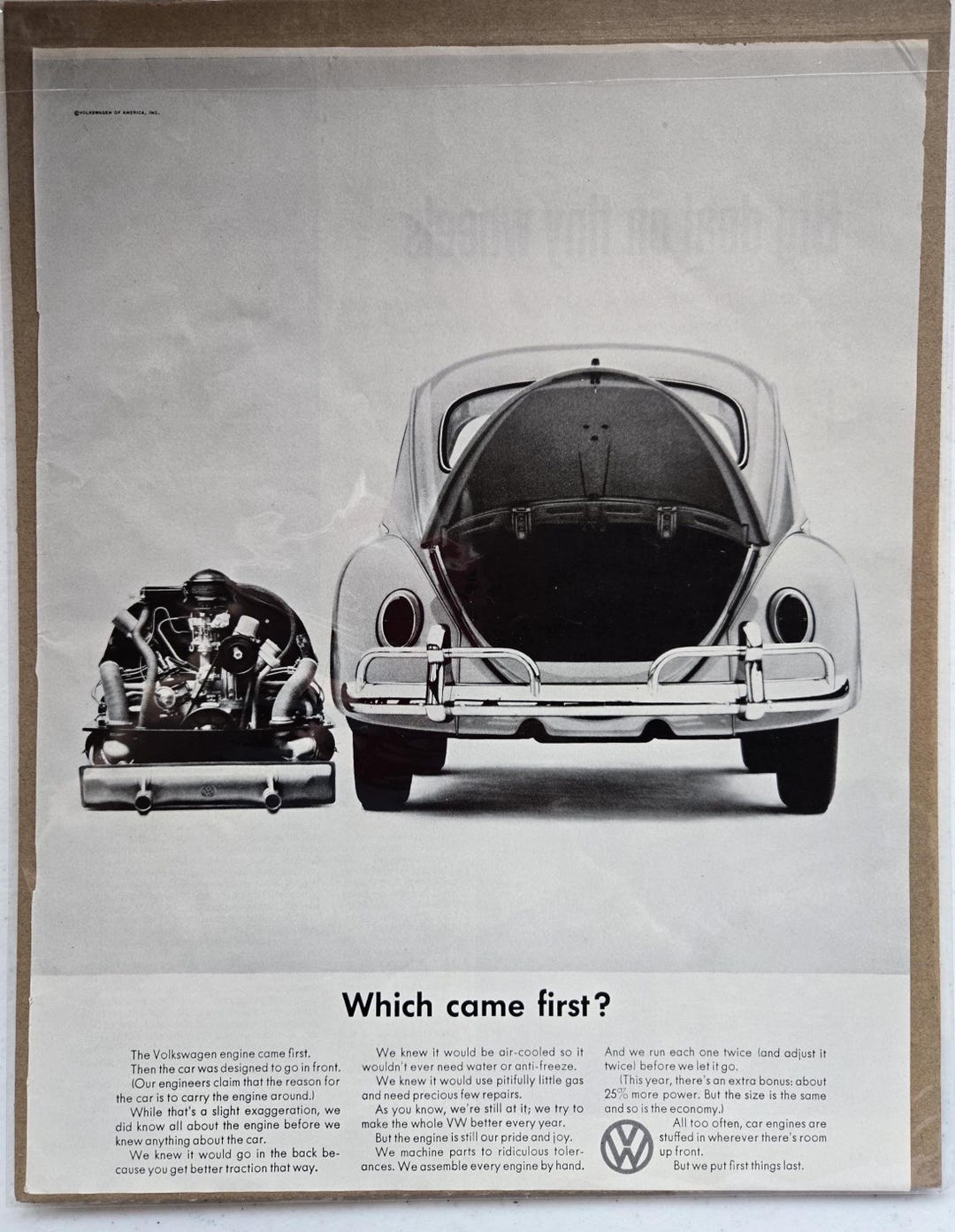 1965 Volkswagen Bug Vintage Print Ad Saturday Evening Post, Black and ...