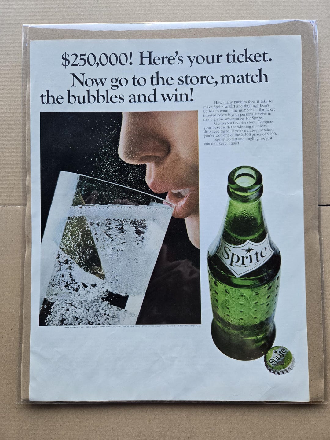 Vintage 1966 Sprite Print Advertisement From the Saturday Evening Post ...
