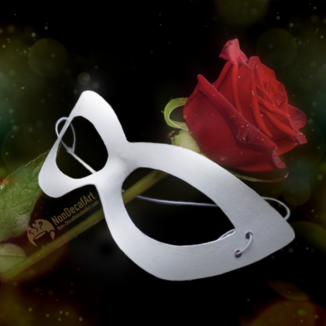 Made to Order Simple White Mask - Handmade Leather Domino Mask ...