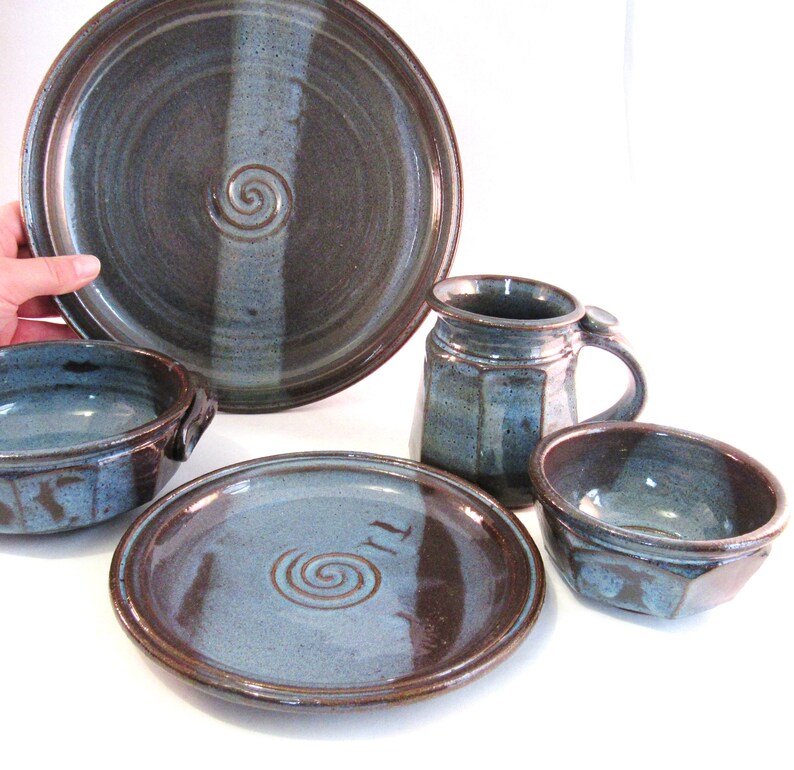 Handmade Dinnerware 5 Piece Setting Rustic Dinnerware - Etsy