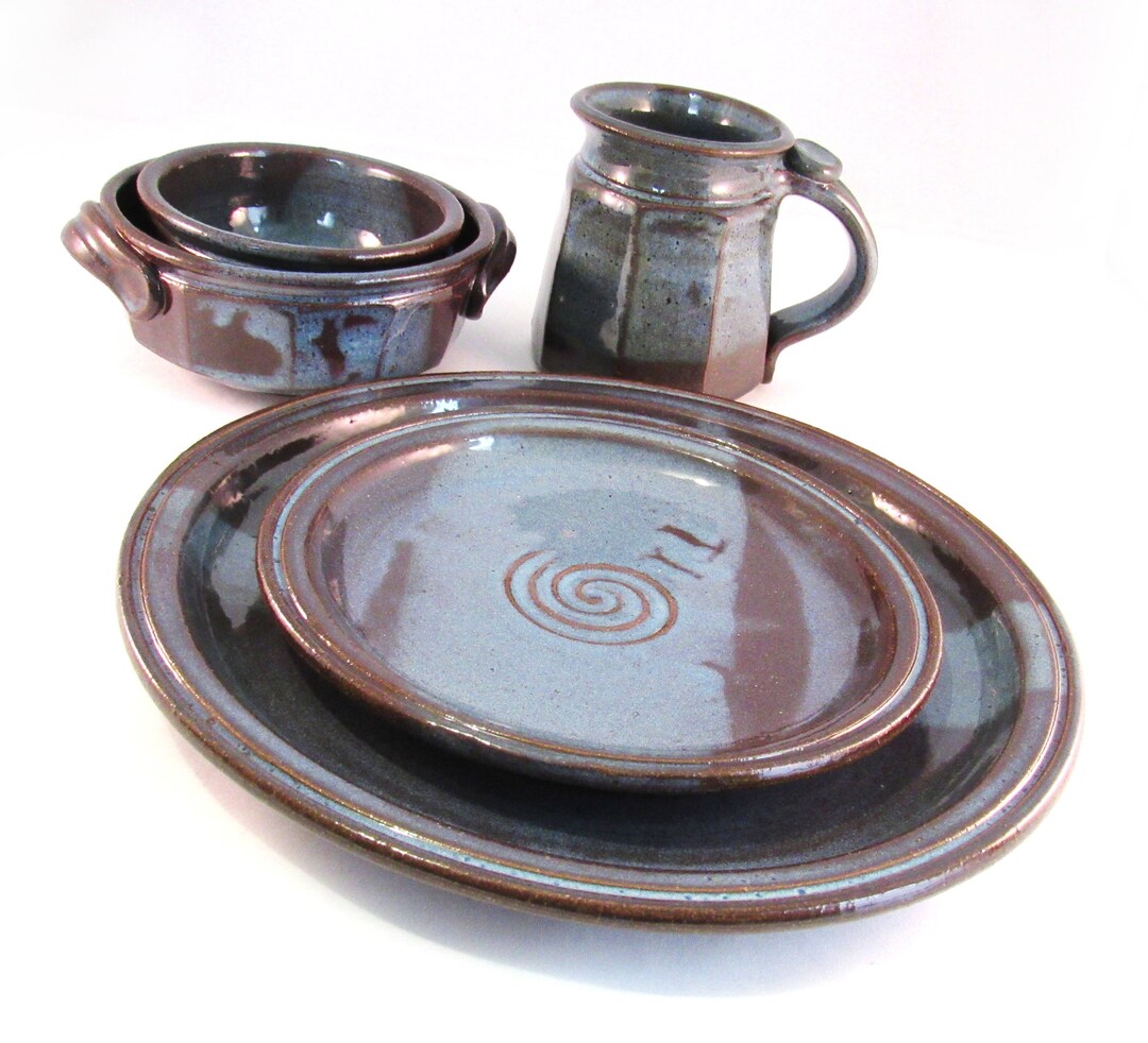 Handmade Dinnerware 5 Piece Setting Rustic Dinnerware - Etsy