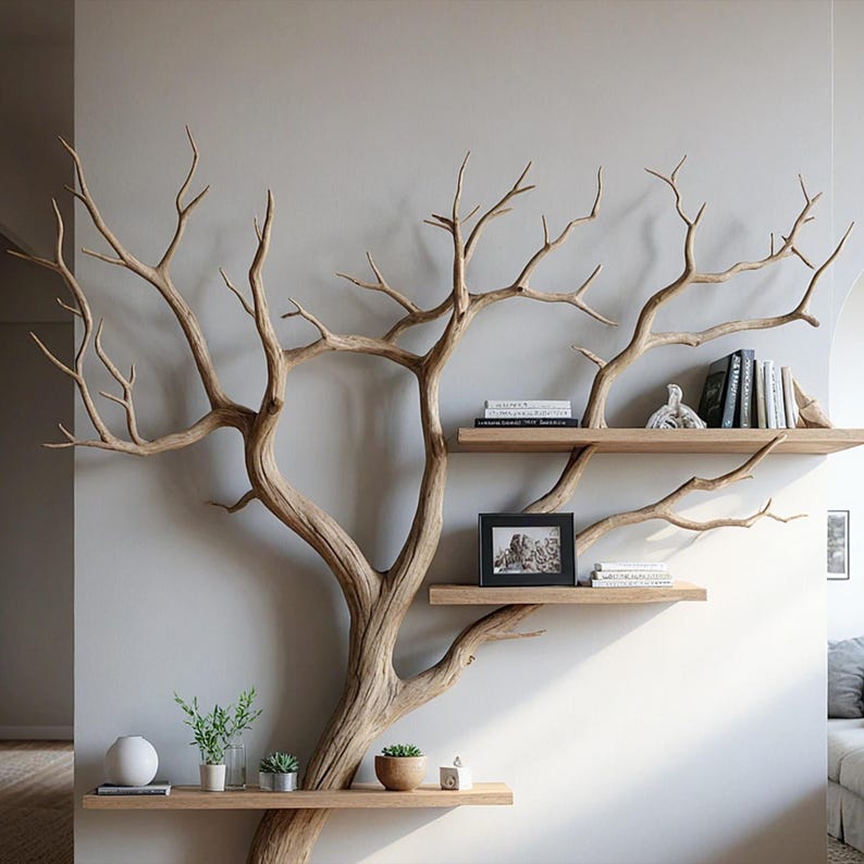 Tree Branch Bookshelf, Entryway Rustic Console Table, Driftwood Farm ...
