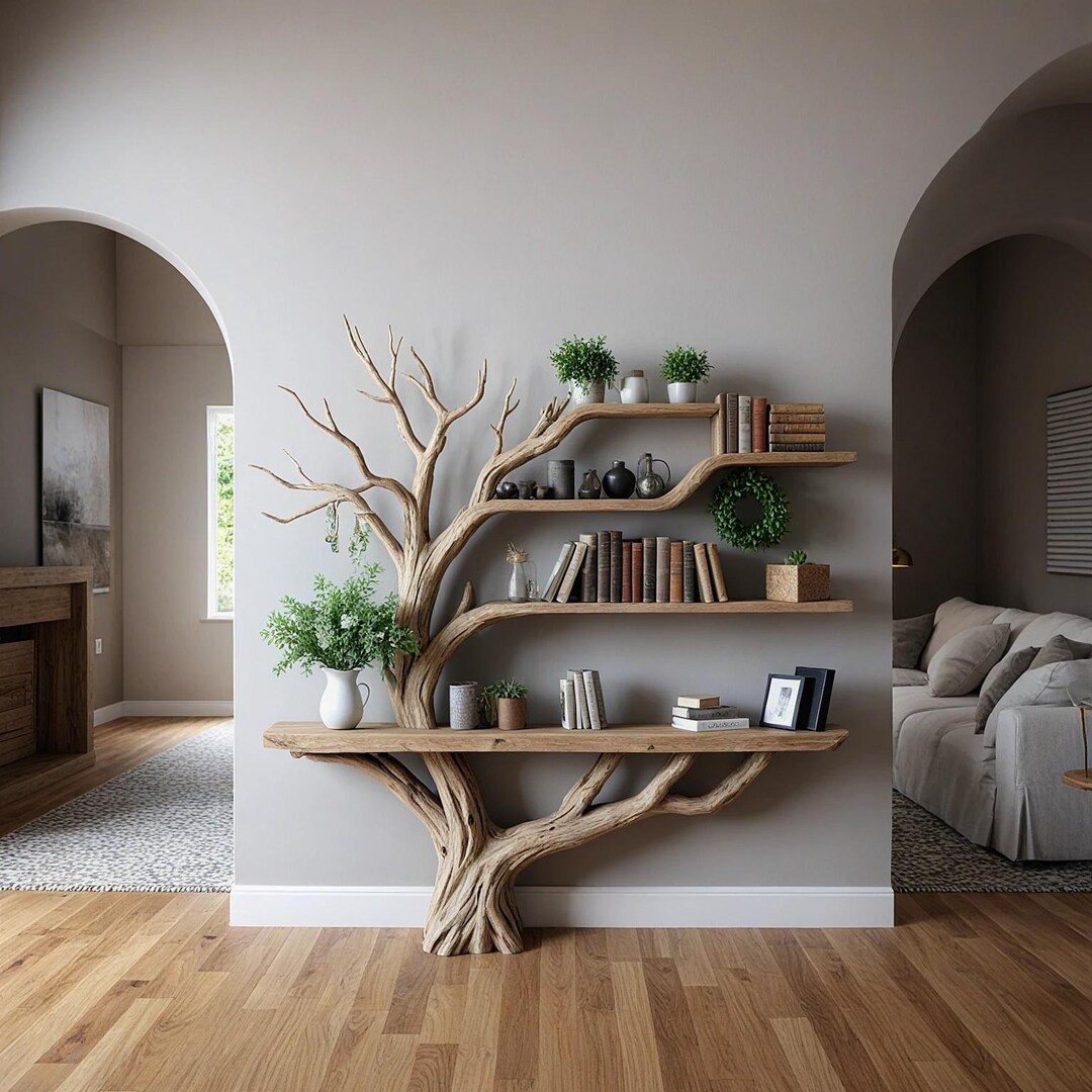 Floating Wood Shelf Live Edge Wall Mounted Wood Floating Shelves for ...