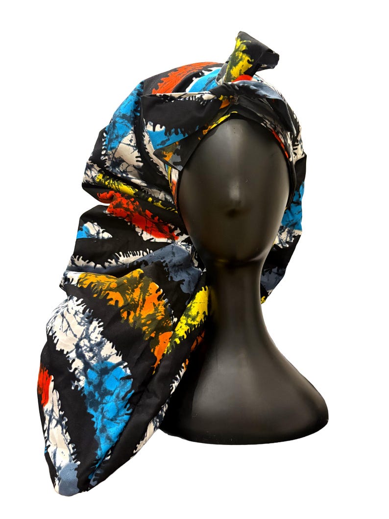 Long Satin Bonnet: Handmade Protective Hair Wrap With Ties - Etsy