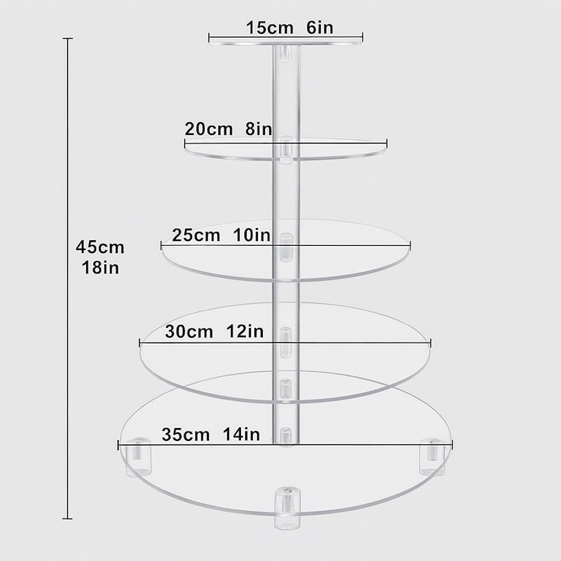 Large 5 Tier Cupcake Stand | Clear Acrylic Cupcake Tower for Cupcakes ...
