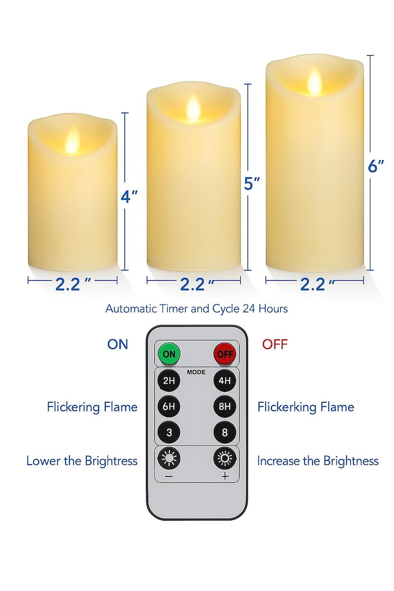 12pcs Flameless LED Candles With Remote & Timer, Battery Operated ...
