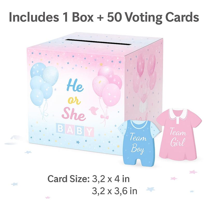 Baby Gender Reveal Pull Out Game With Voting Box, Gender Reveal Games ...