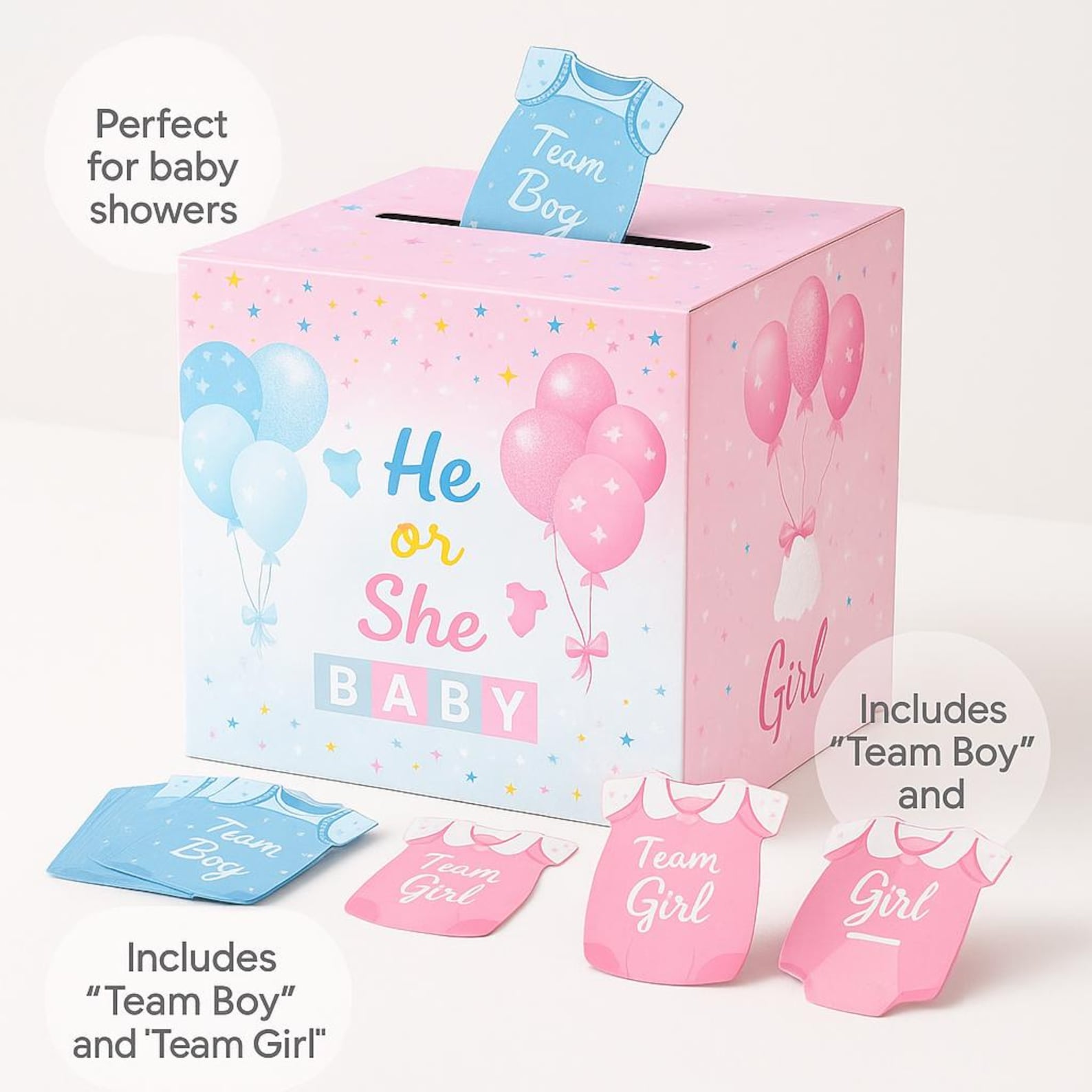 Baby Gender Reveal Pull Out Game With Voting Box, Gender Reveal Games ...