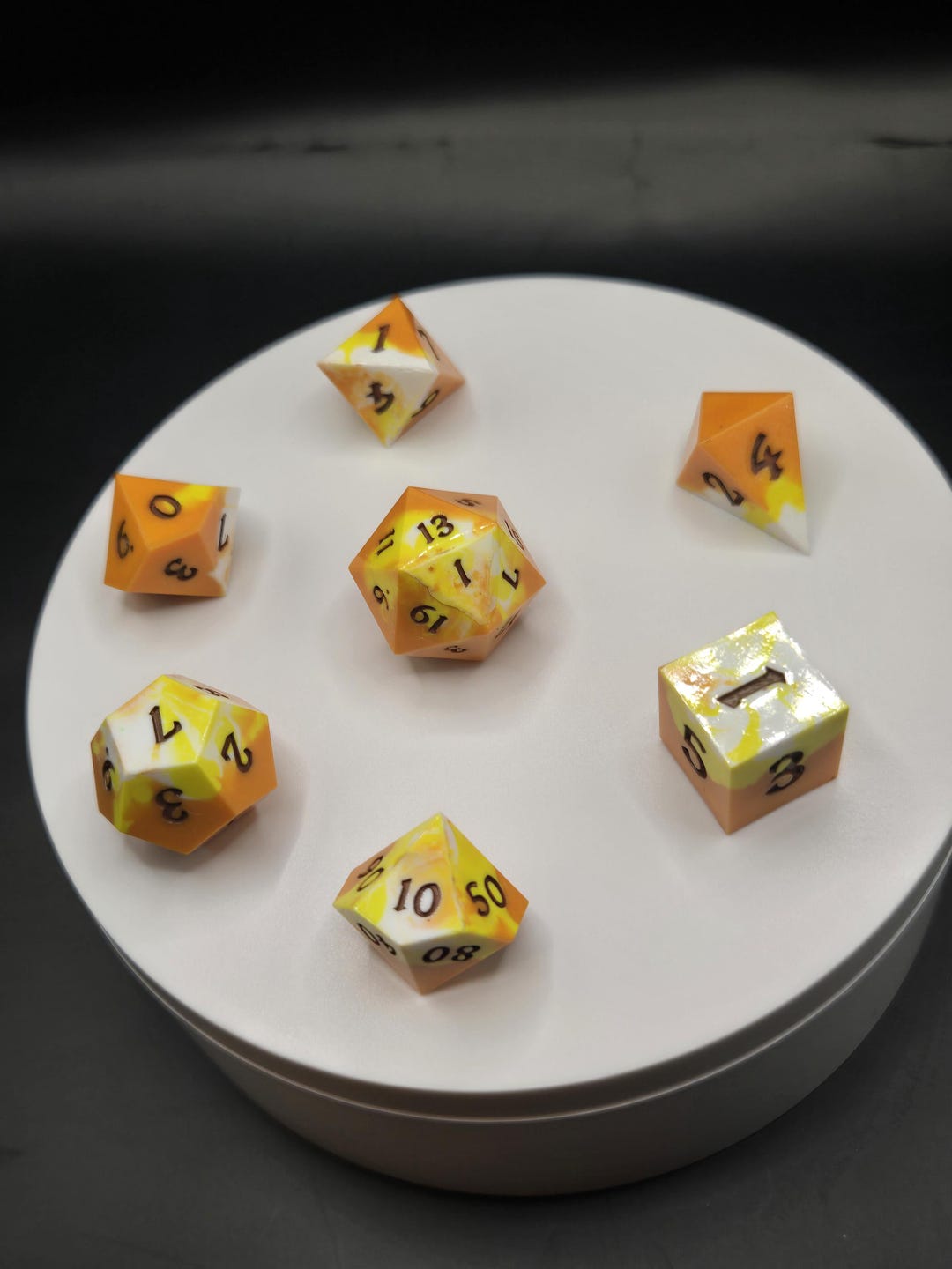 Candy Corn 7 Piece Polyhedral Dice Set for D&d/dungeons and Dragons ...