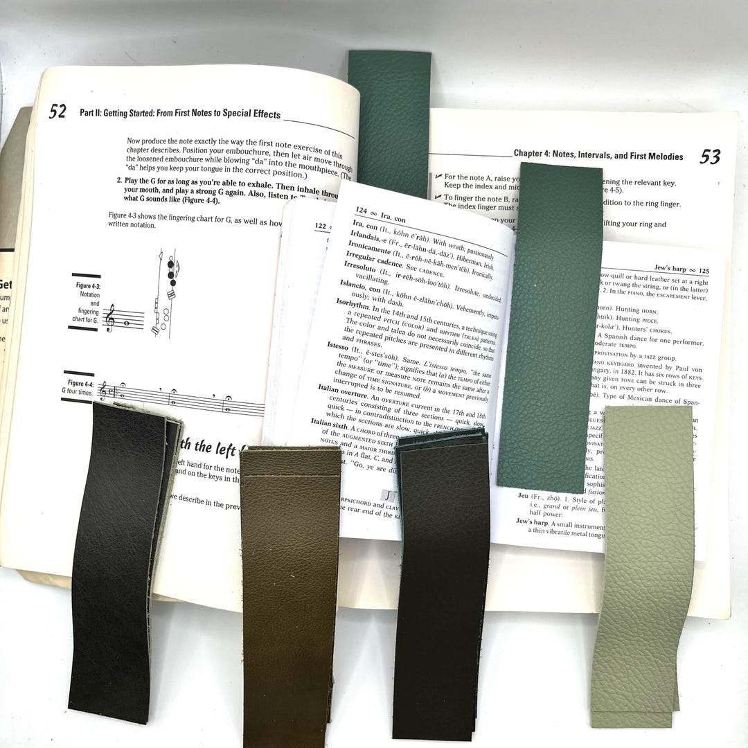 Upcycled Italian Green Leather Bookmark | Handmade Minimalist Page ...