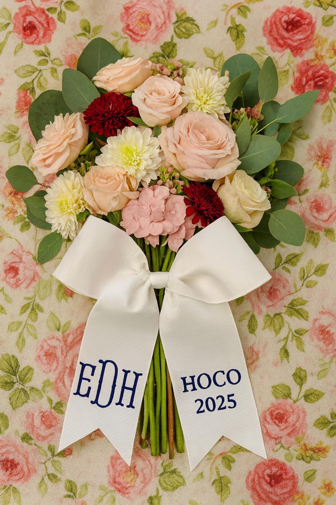 Custom Embroidered Homecoming Bouquet Ribbon- 2 Tail Option - Etsy