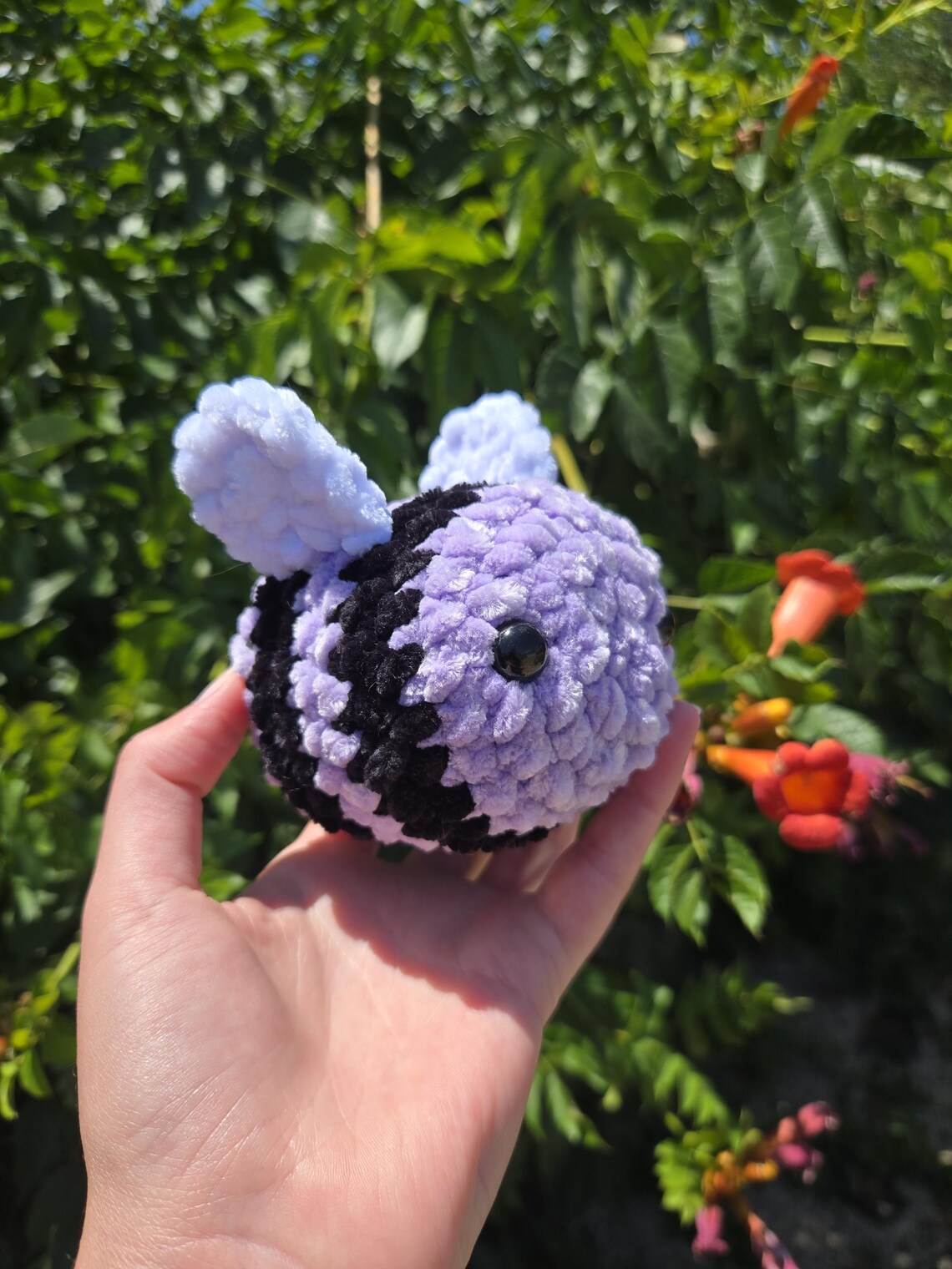 Purple Crochet Bumblebee Amigurumi: Chunky Chenille Bee - Etsy