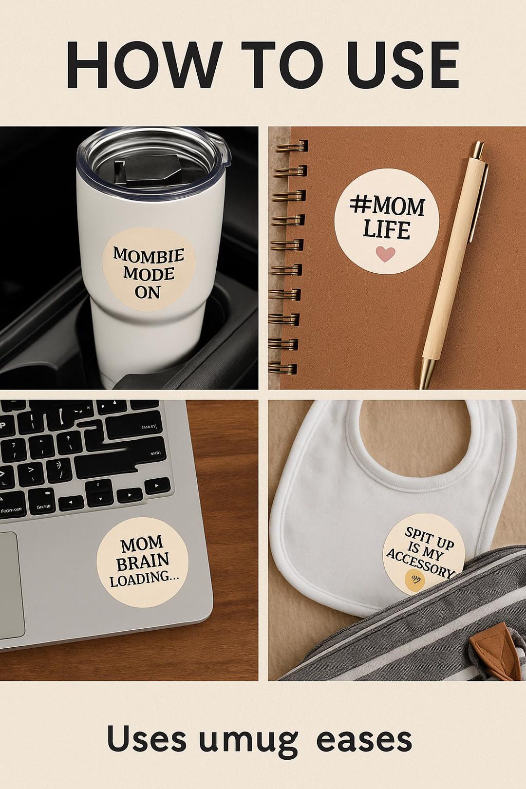 Mombie Essentials – Funny Printable Stickers for Tired Moms | PDF & PNG ...