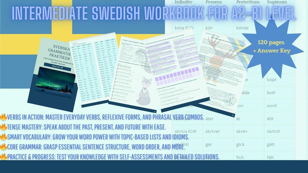 Engaging Swedish Language Practice Book | Intermediate Level | A2-B1 ...