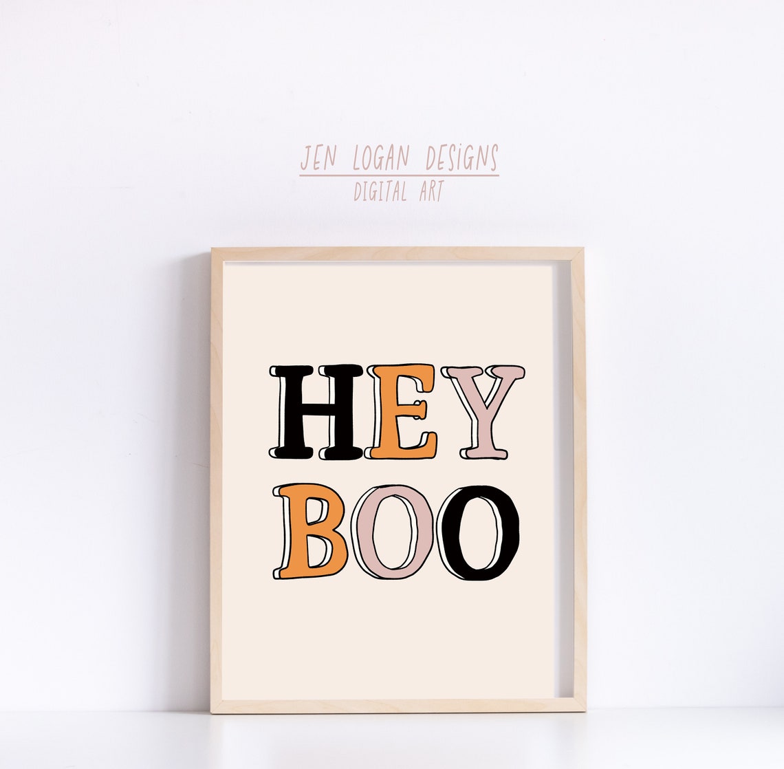HEY BOO **NEW**, Digital Download, Halloween Art Print - Etsy