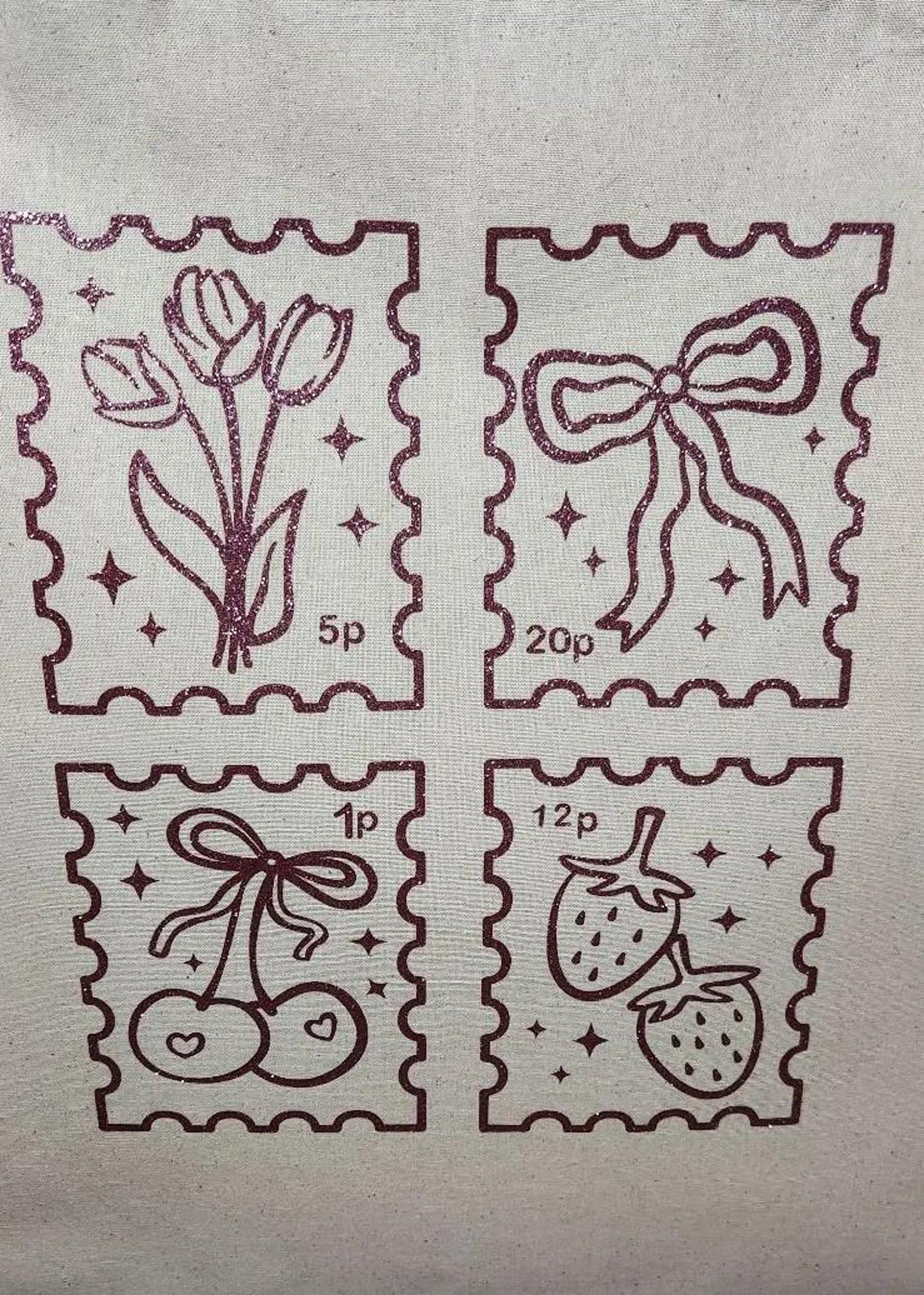 Flower Stamp Tote - Etsy