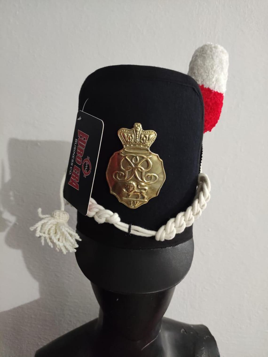 Napoleonic British Scots Guard Shako Hat: Wool & Leather Reproduction ...