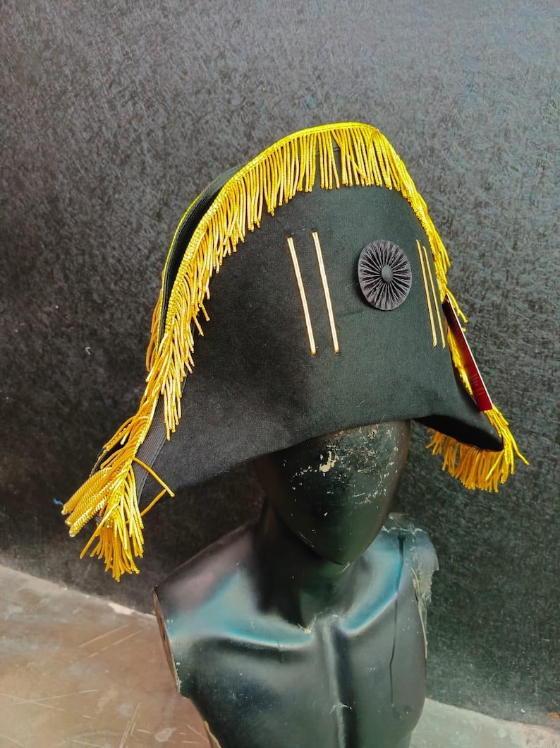 Napoleon Bicorn Hat With Gold Fringe: Historical Military Cosplay ...