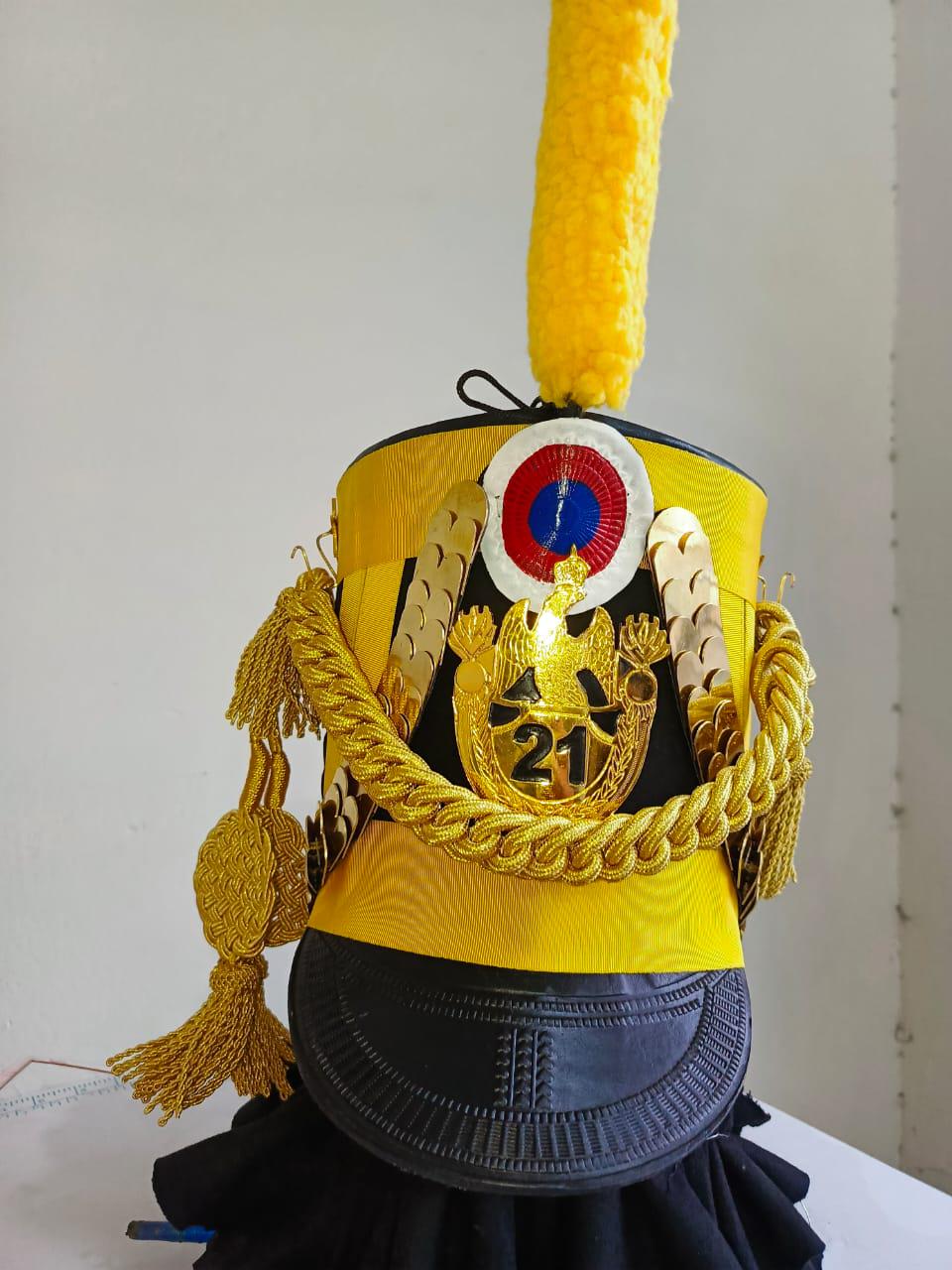 Napoleonic Waterloo Officer Shako Hat: Leather, Gold Braid - Etsy
