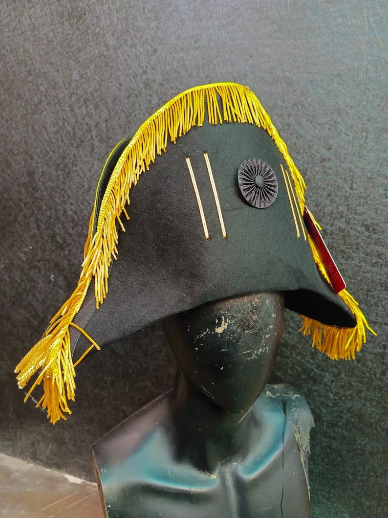 Napoleon Bicorn Hat With Gold Fringe: Historical Military Cosplay ...