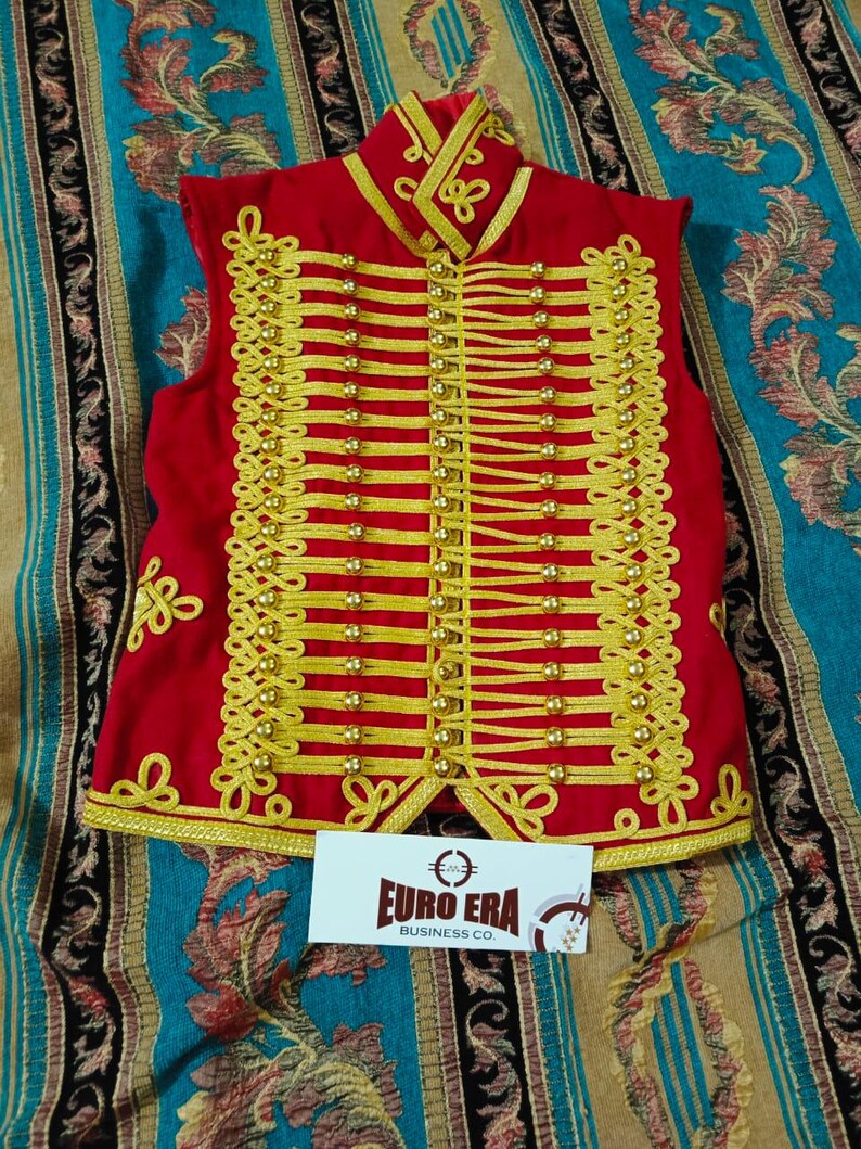 Red Military Style Waistcoat: Napoleonic French 7th Hussars Officer ...