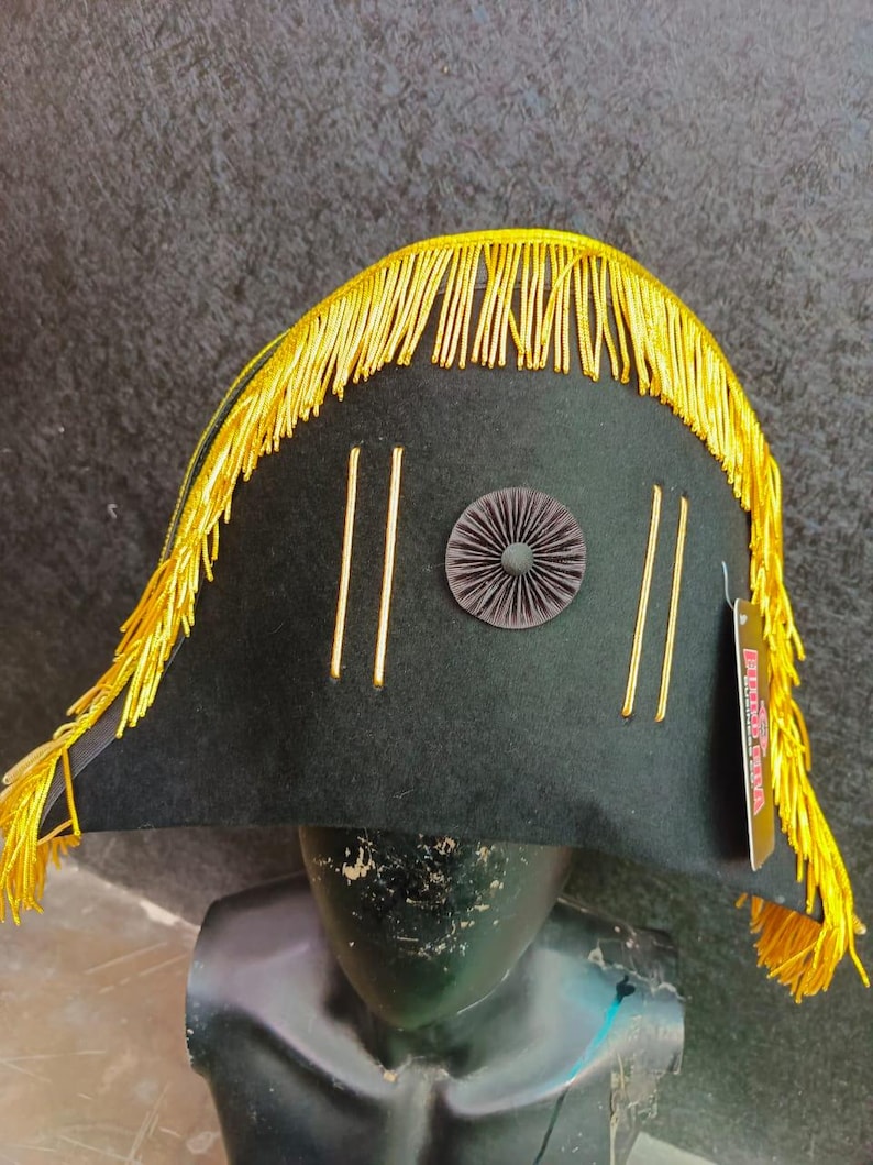 Napoleon Bicorn Hat With Gold Fringe: Historical Military Cosplay ...