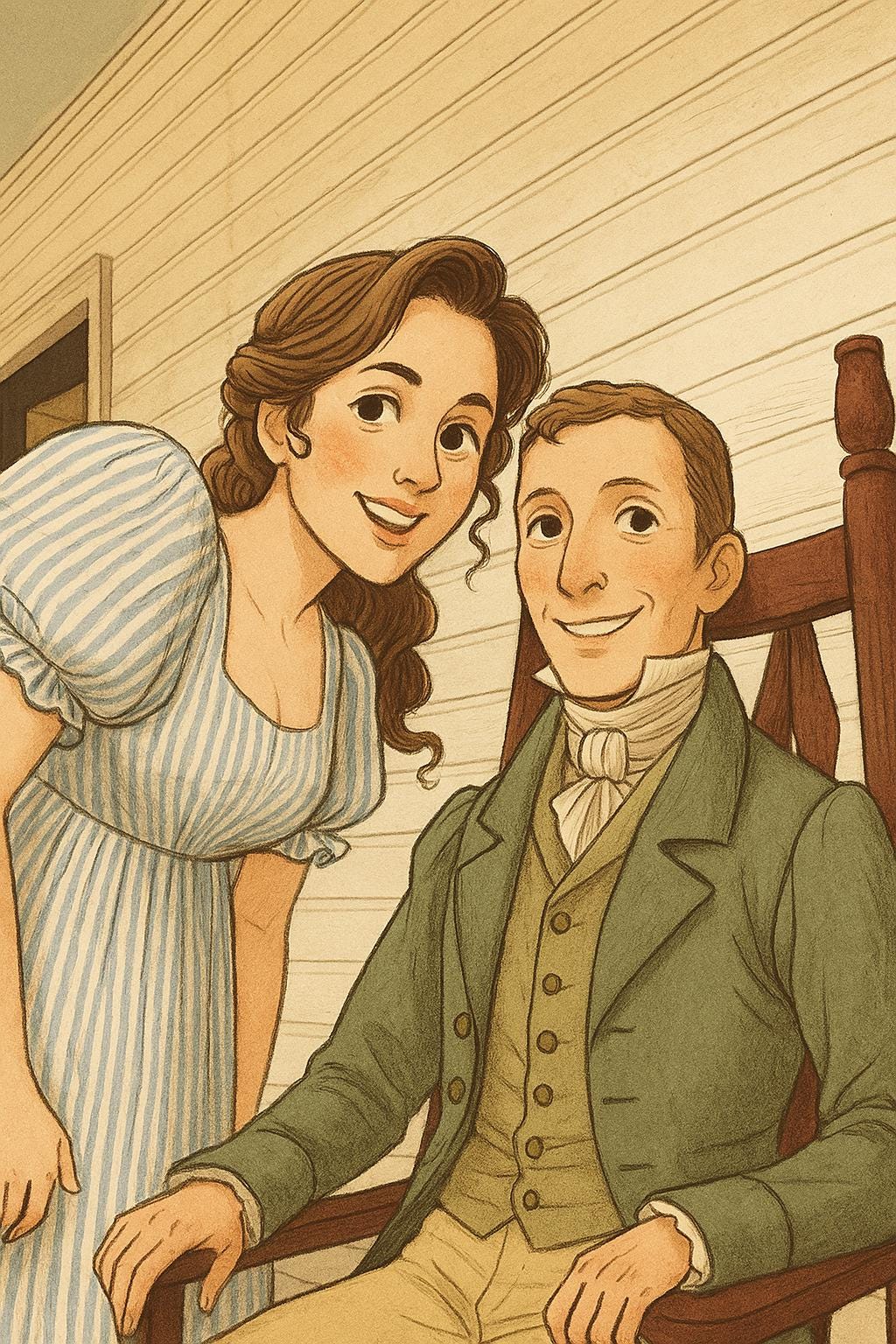 Custom Regency Era Portrait | Cartoon Illustration | Jane Austen Style ...