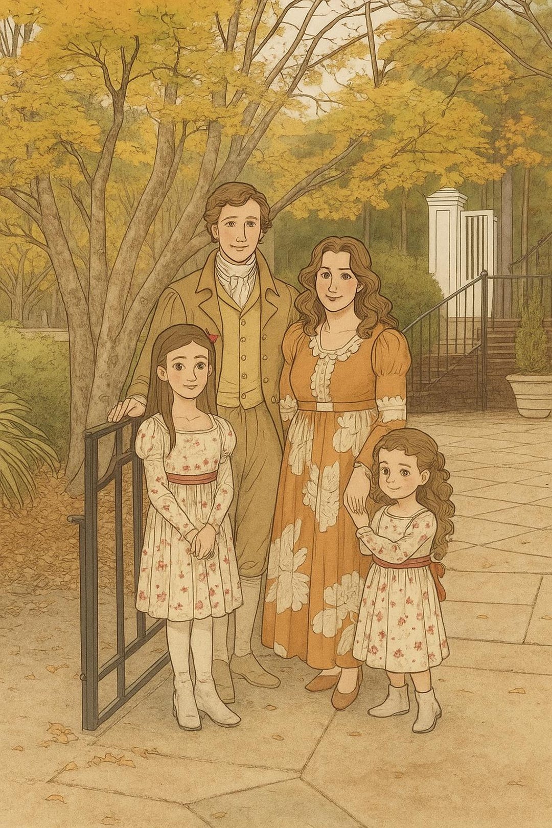 Custom Regency Era Portrait | Cartoon Illustration | Jane Austen Style ...