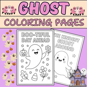 Friendly Ghost Coloring Page | A4 Size | Cute Halloween Printable ...