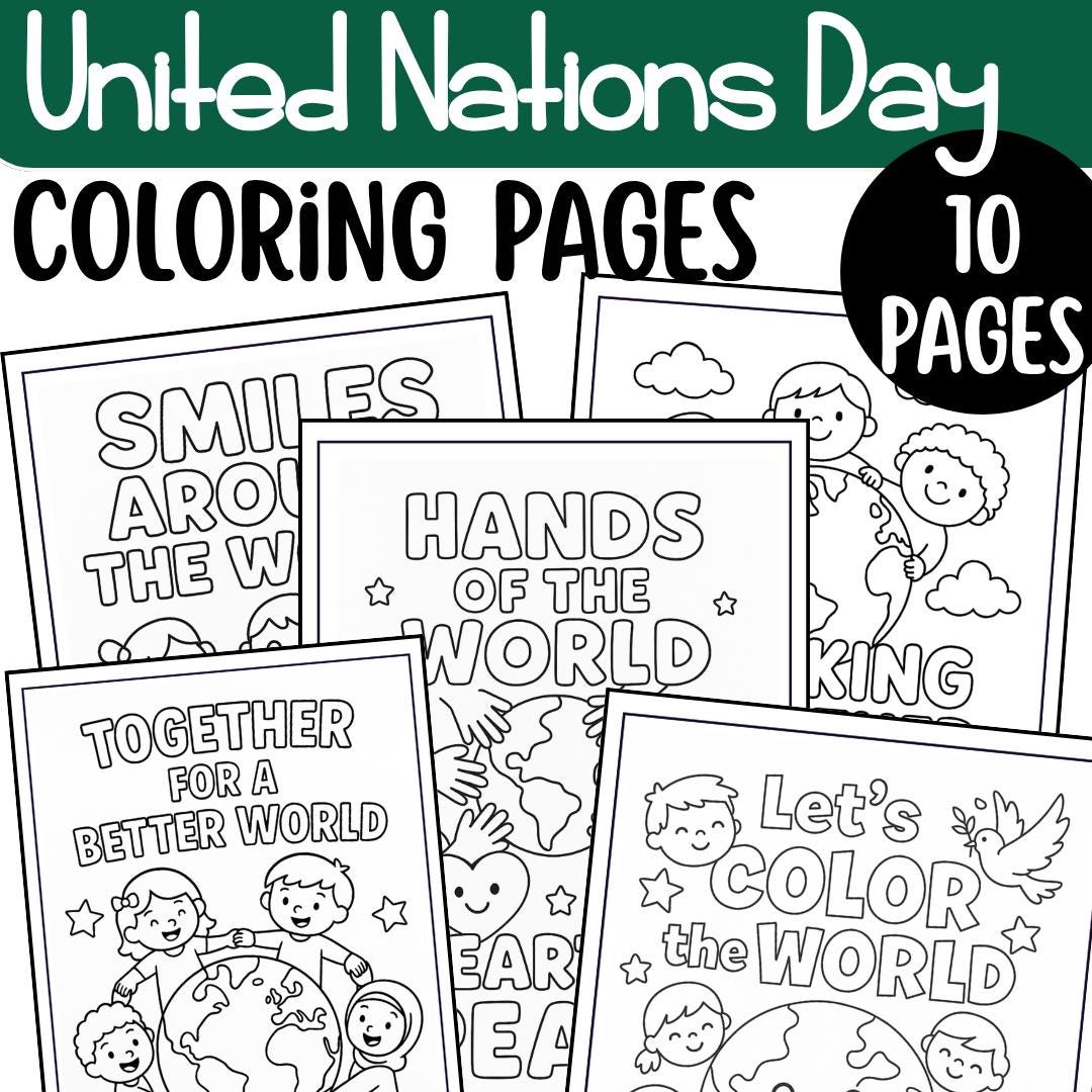 United Nations Day Coloring Pages | Peace Unity Kindness Activities for ...