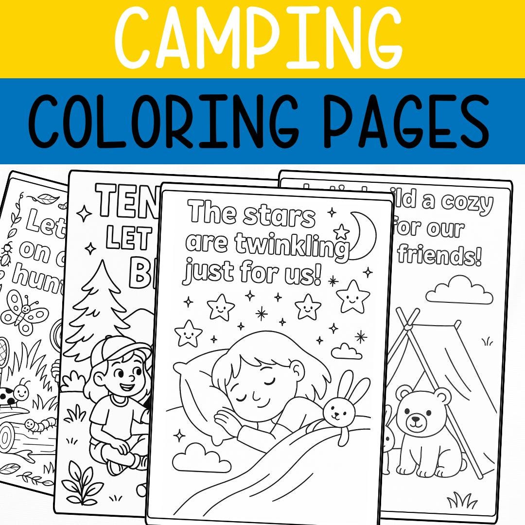 Camping Coloring Pages for Kids – Fun Summer Activity Sheets for ...